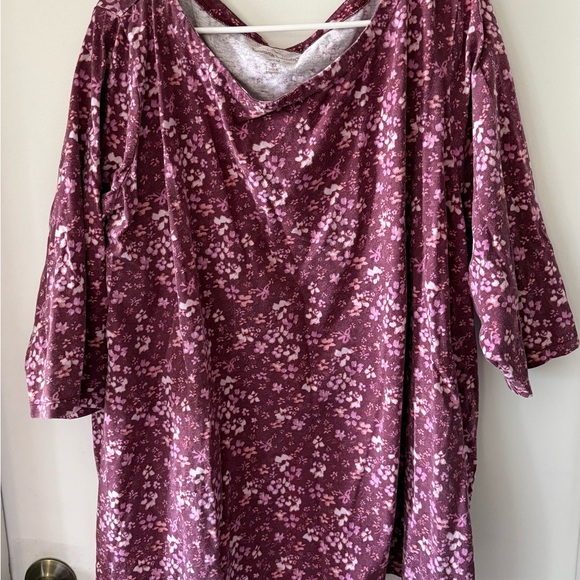 Woman Within | Tops | Woman Within Pink Floral 34 Sleeve T Shirt Top ...